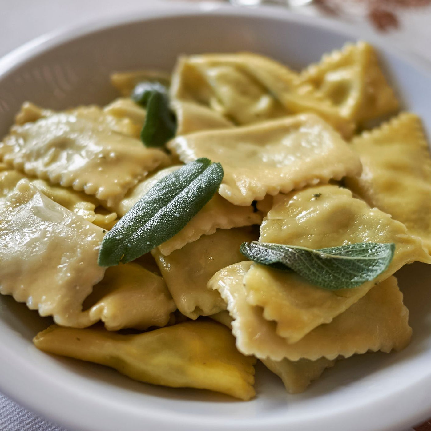 Ravioli stuffed with ricotta and sweet potatoes