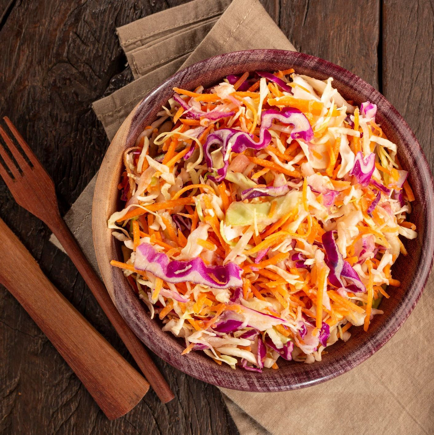 Red cabbage, apple and cider vinaigrette salad